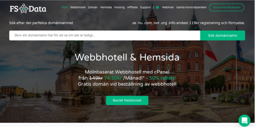 FS Data - Webbhotell med gratis domännamn och e-post
